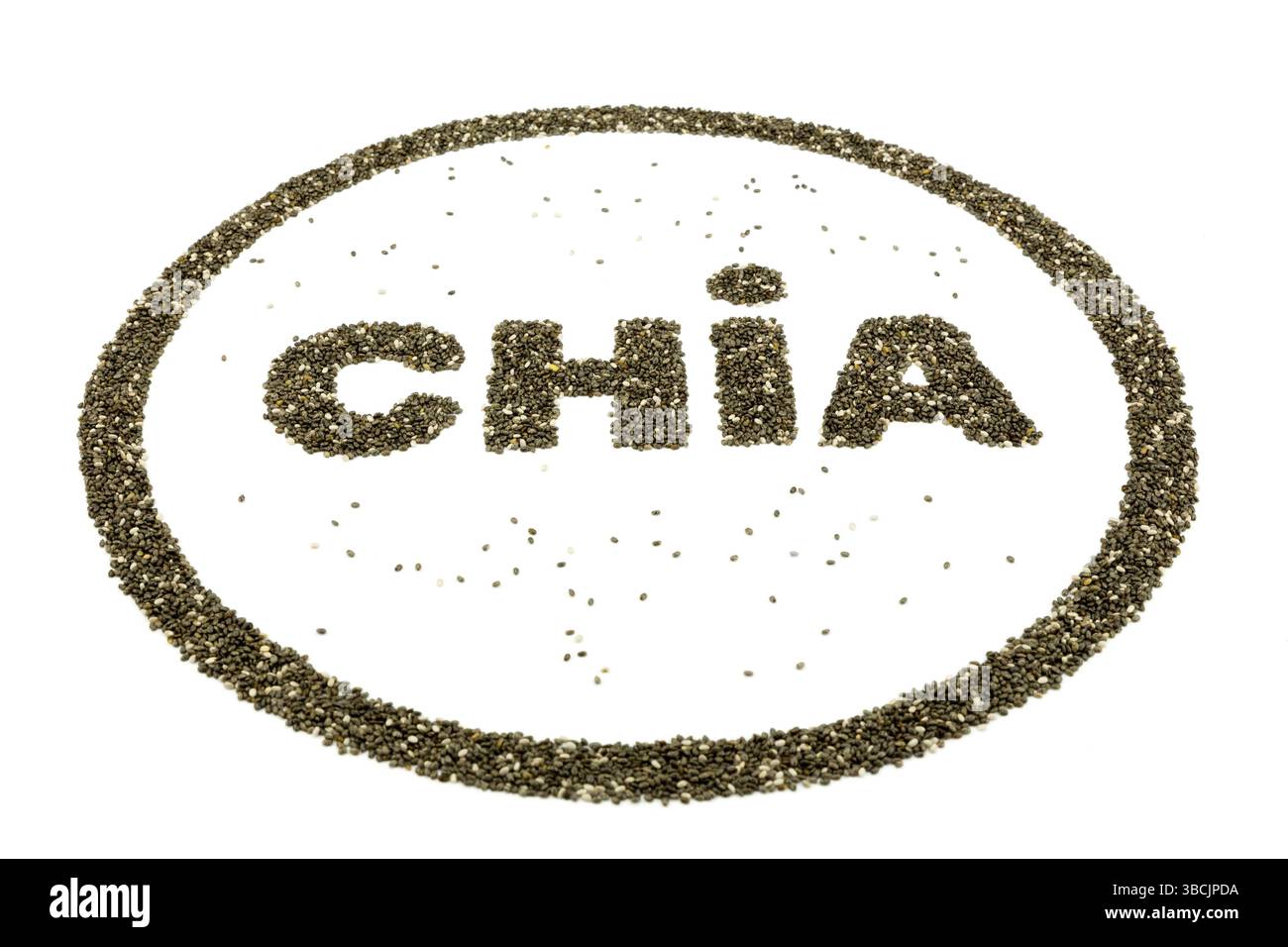 Word CHIA as logo containing chia seeds on white background Stock Photo ...