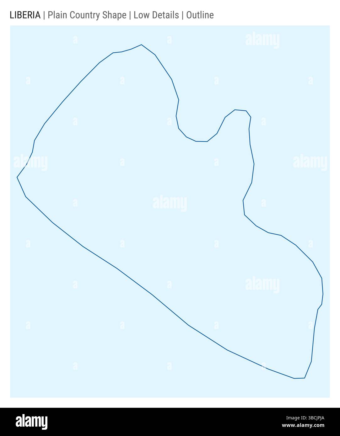 Liberia plain country map. Low details. Outline style. Shape of Liberia ...