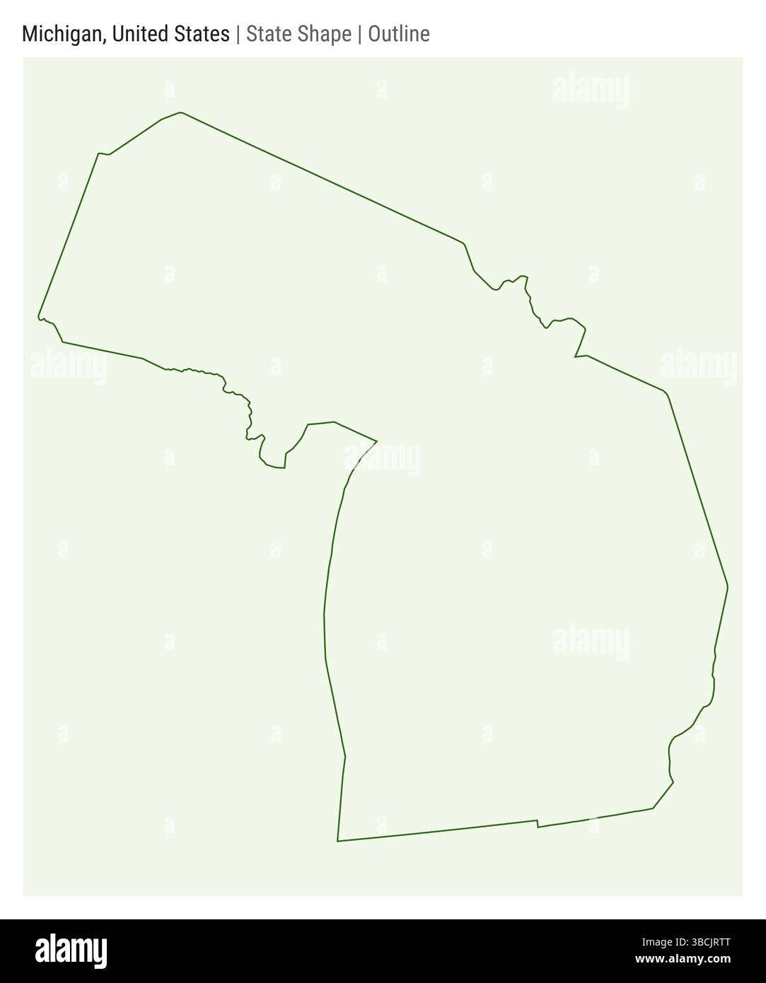 Michigan, United States. Simple vector map. State shape. Outline style ...