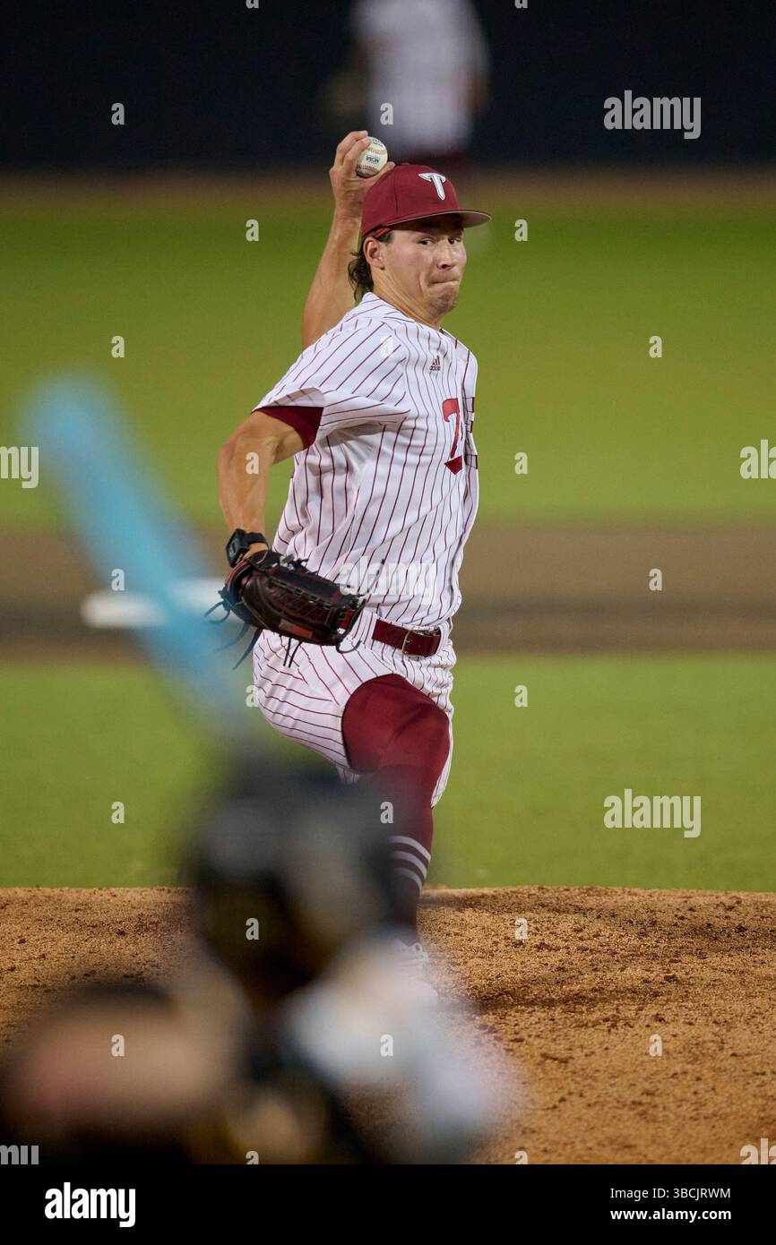 Troy Trojans pitcher Grady Gorgen (48) during an NCAA baseball game ...