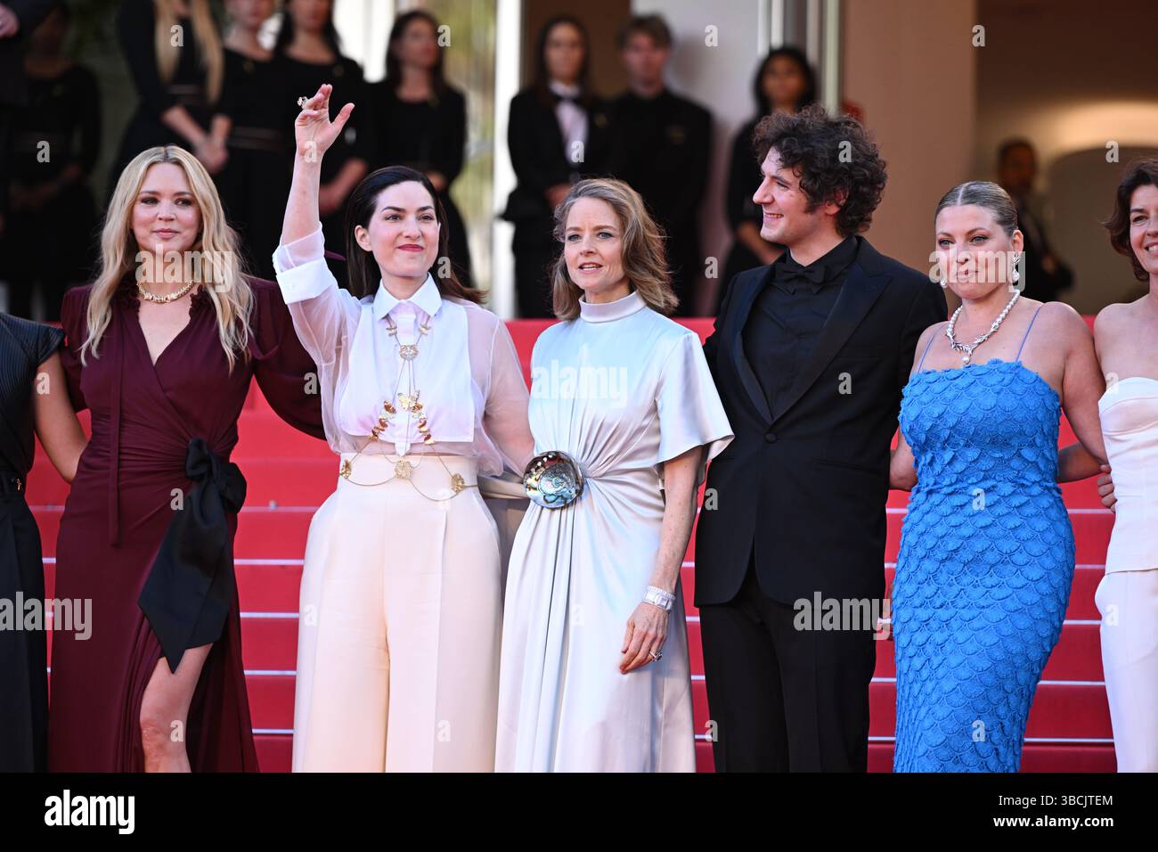 (left to right) Virginie Efira, Rebecca Zlotowski, Jodie Foster ...