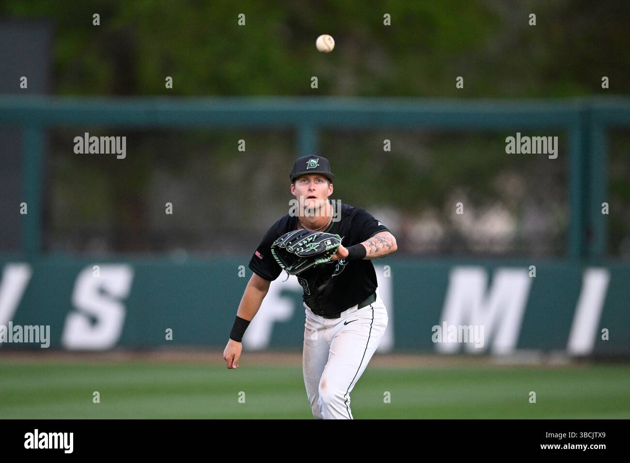 Stetson infielder Foster Apple (8) during an NCAA college baseball game ...