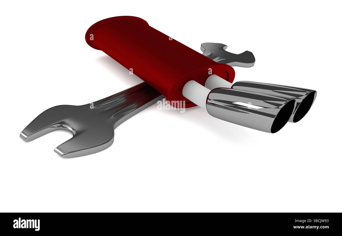 Car service concept image on white, 3d rendering Stock Photo - Alamy