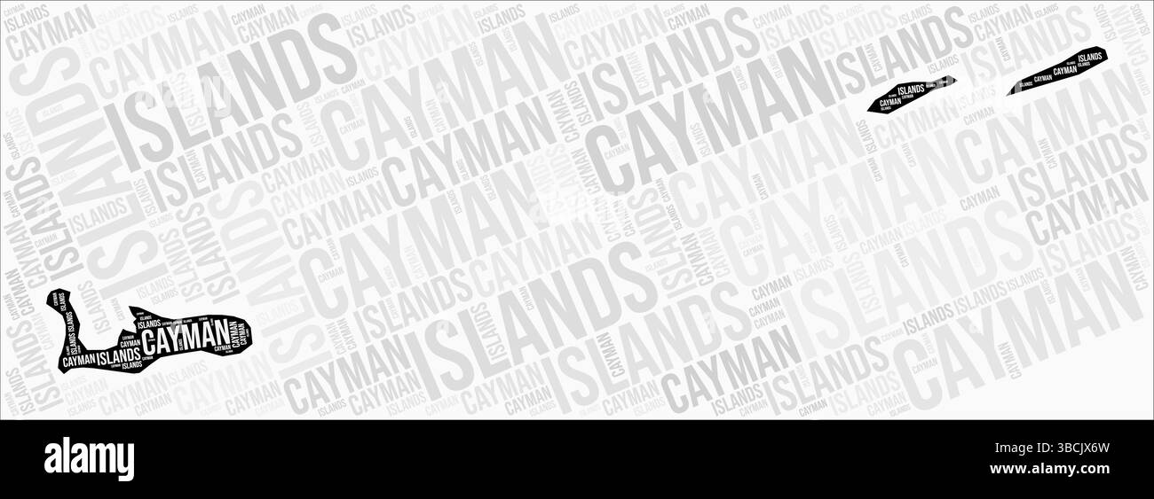 Cayman Islands regions map word cloud. Cayman Islands region names ...