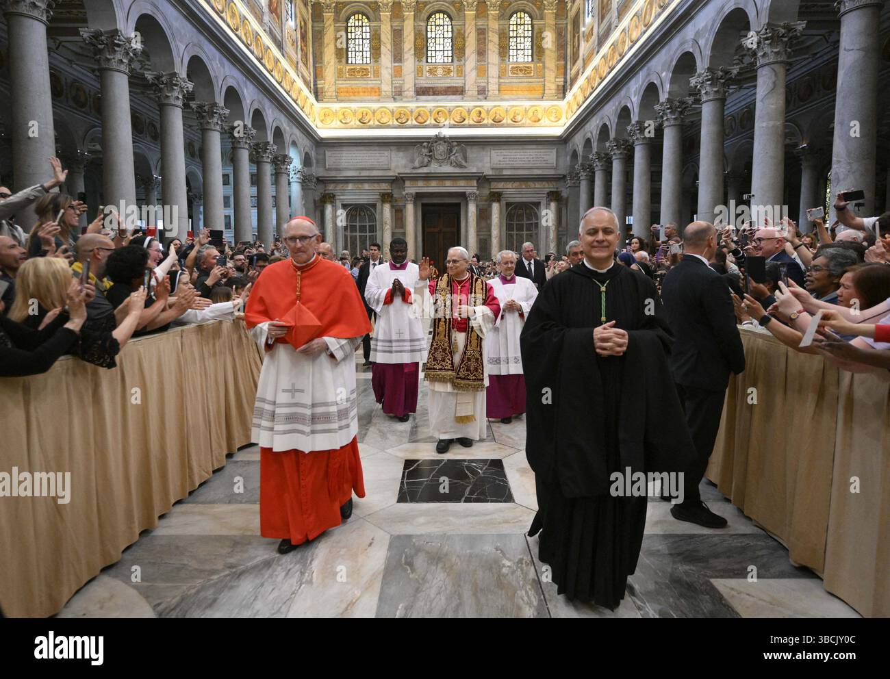 Rome, Italy. 20th May, 2025. Pope Leo XIV visits the Basilica of St Paul outside the Walls (San ...