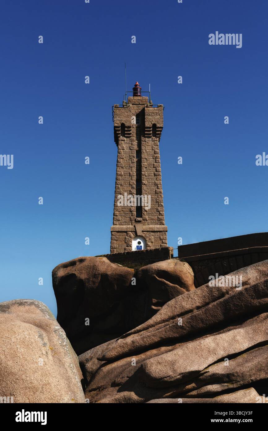 France - 21 August 2019: vertical view of the Phare de Men Ruz ...