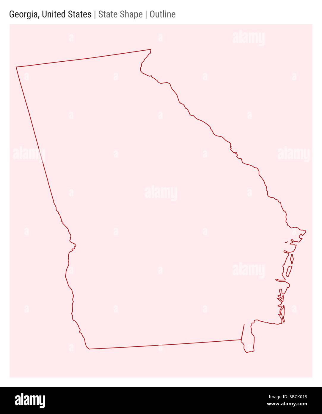Georgia, United States. Simple vector map. State shape. Outline style ...