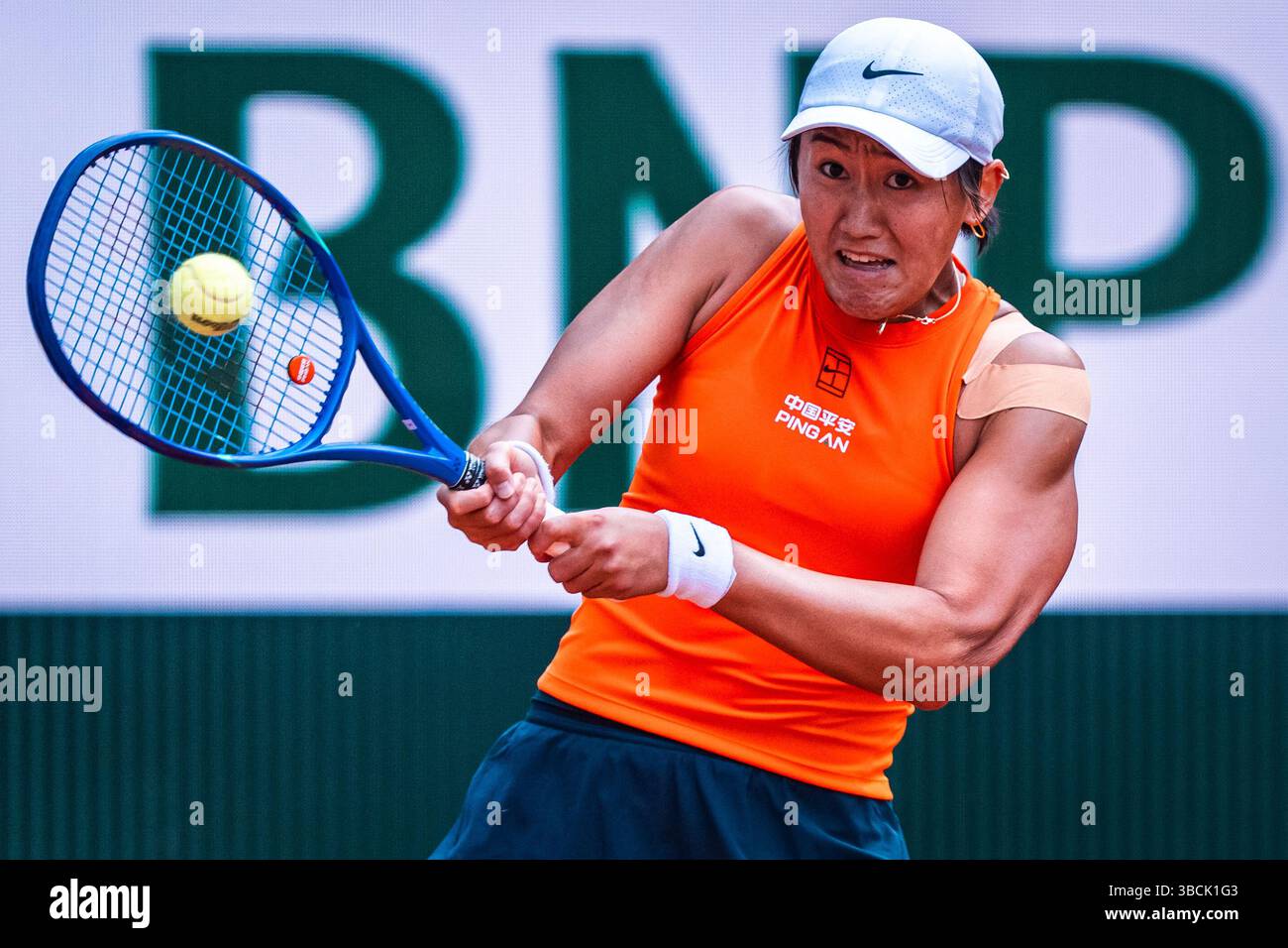 Xiyu WANG of China during the qualifying of the Roland-Garros 2025 ...