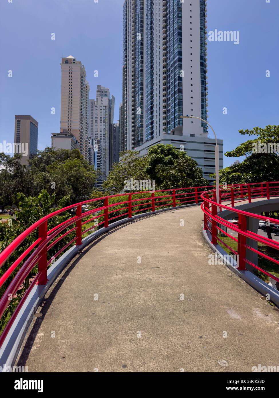 Cinta Costera pathway bridge, Panama City, Panama - stock photo Stock ...