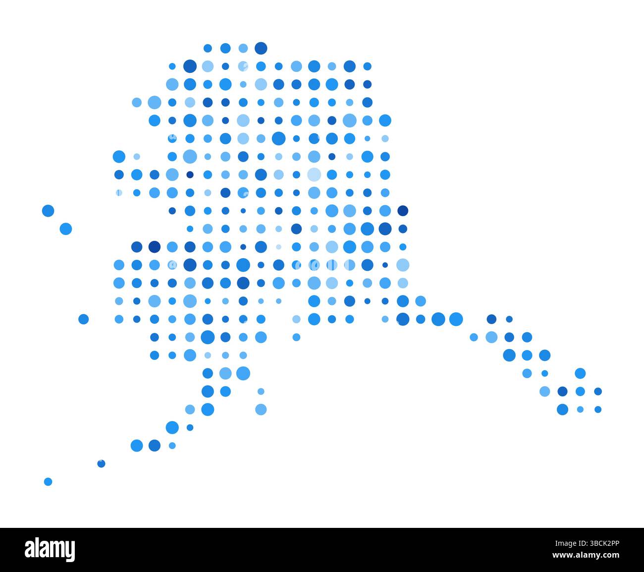 Alaska Dot Map. US State Digital Style Shape. Alaska vector image. US ...