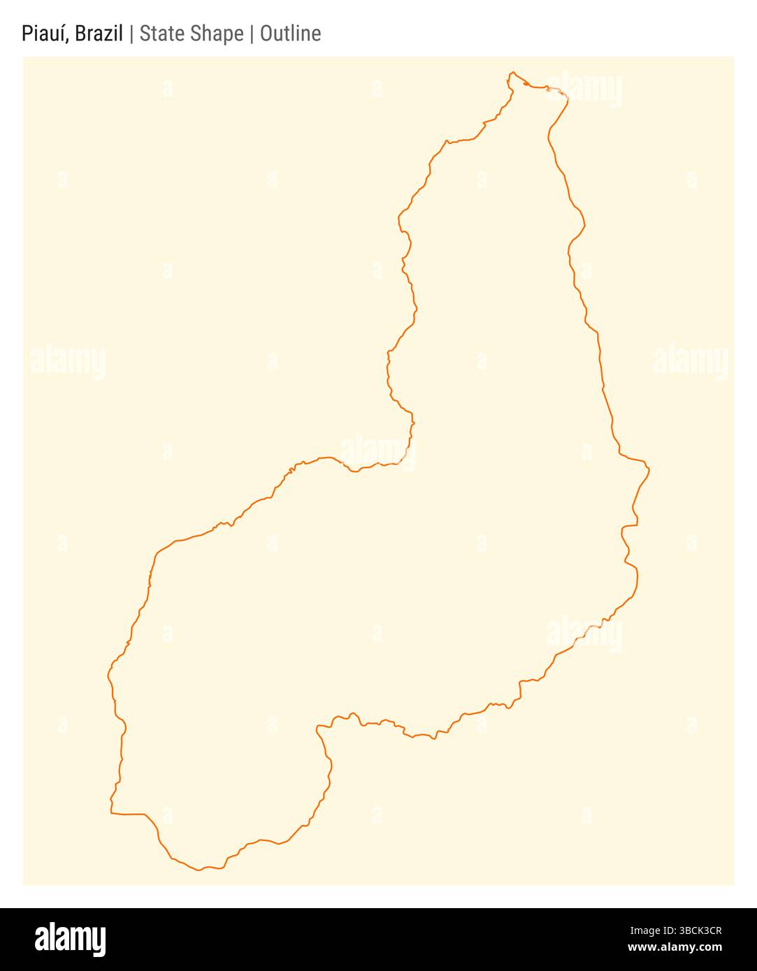 Piaui, Brazil. Simple vector map. State shape. Outline style. Border of ...
