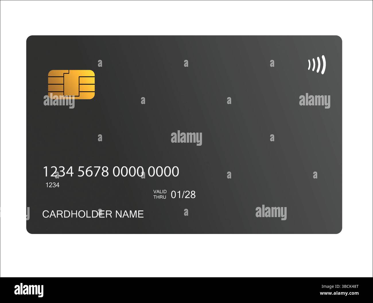 Black Credit Card with EMV Chip and Contactless Payment Feature on ...
