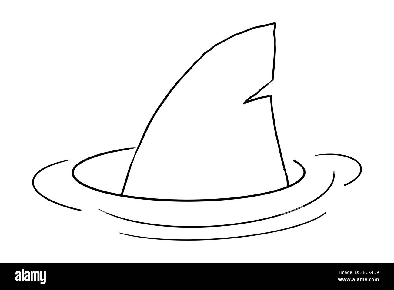 Shark fin sketch with water tattoo. Simple line silhouette dolphin or ...