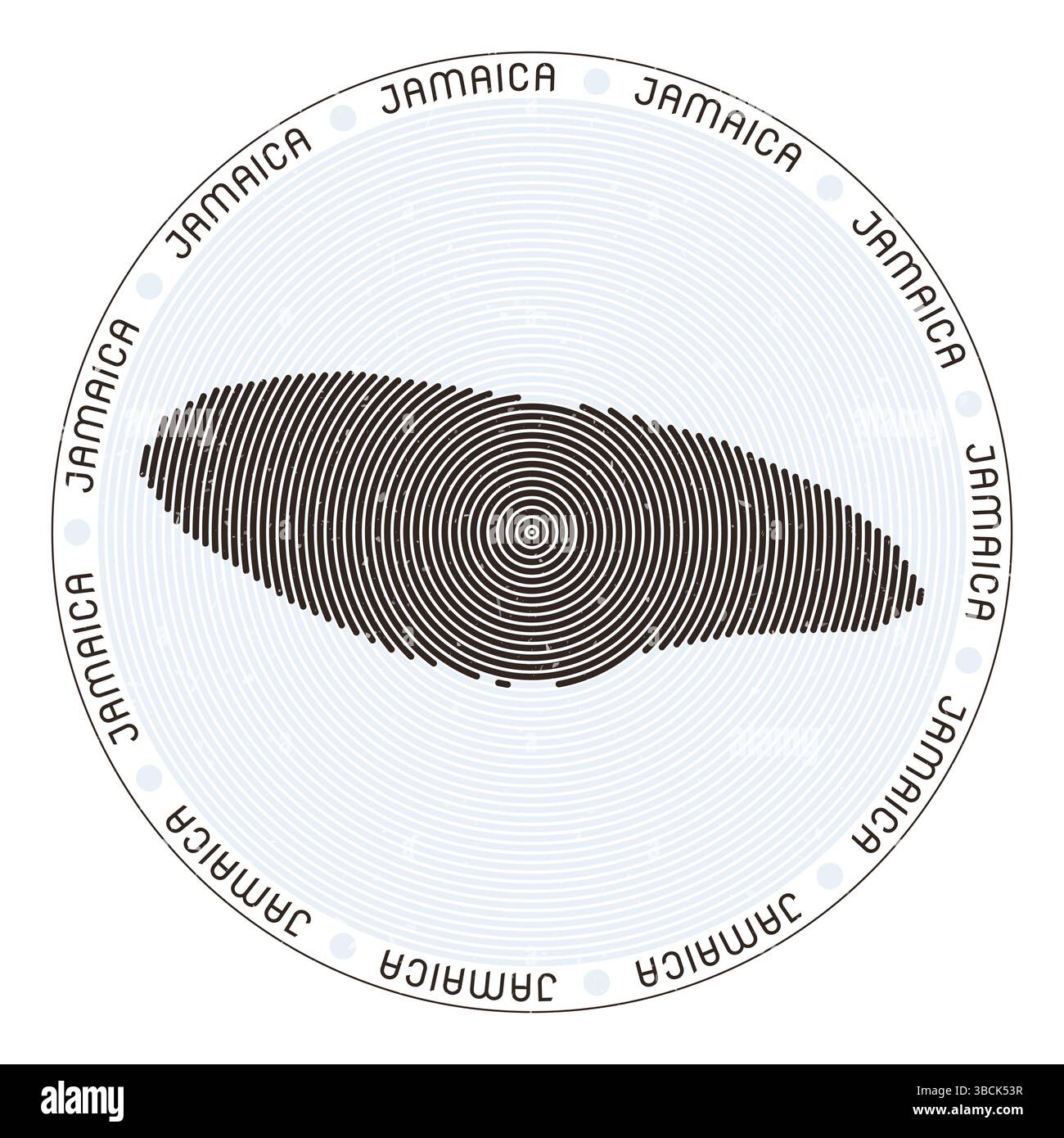 Jamaica shape radial arcs. Country round icon. Jamaica logo design ...