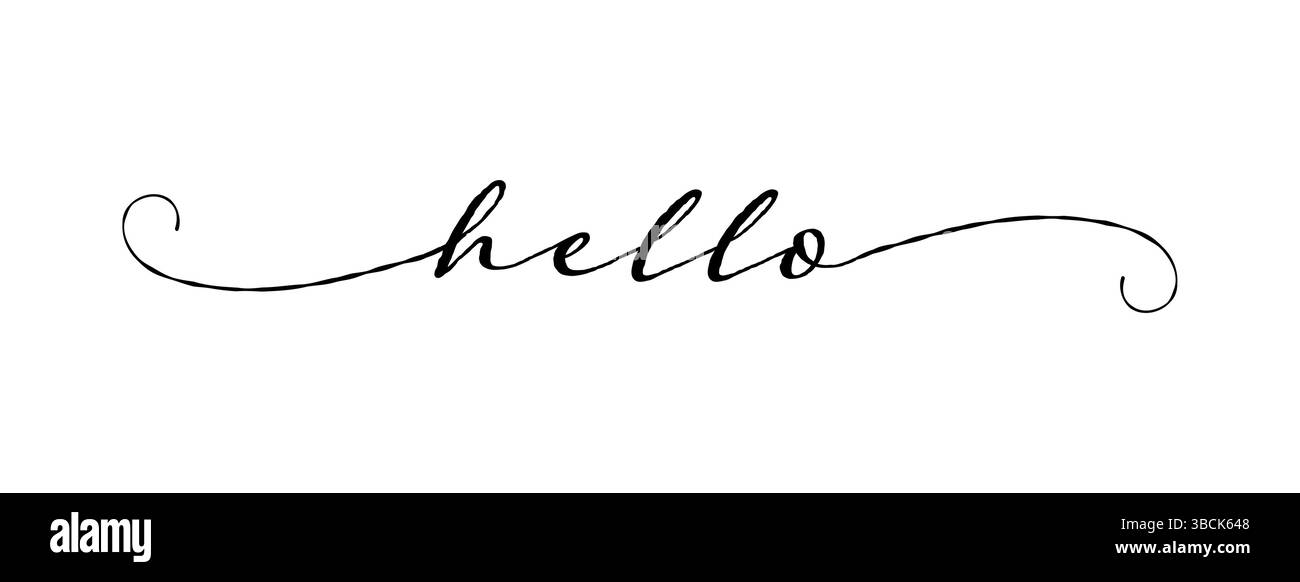 Hello card. Hand drawn positive quote. Modern brush calligraphy ...