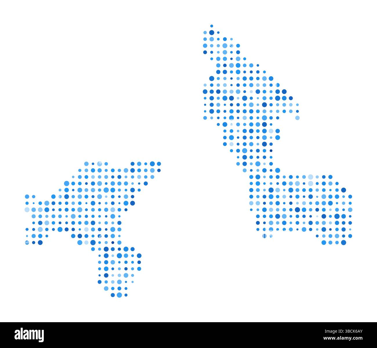 Cooper Island Dot Map. Digital Style Boundary Shape. Cooper Island ...