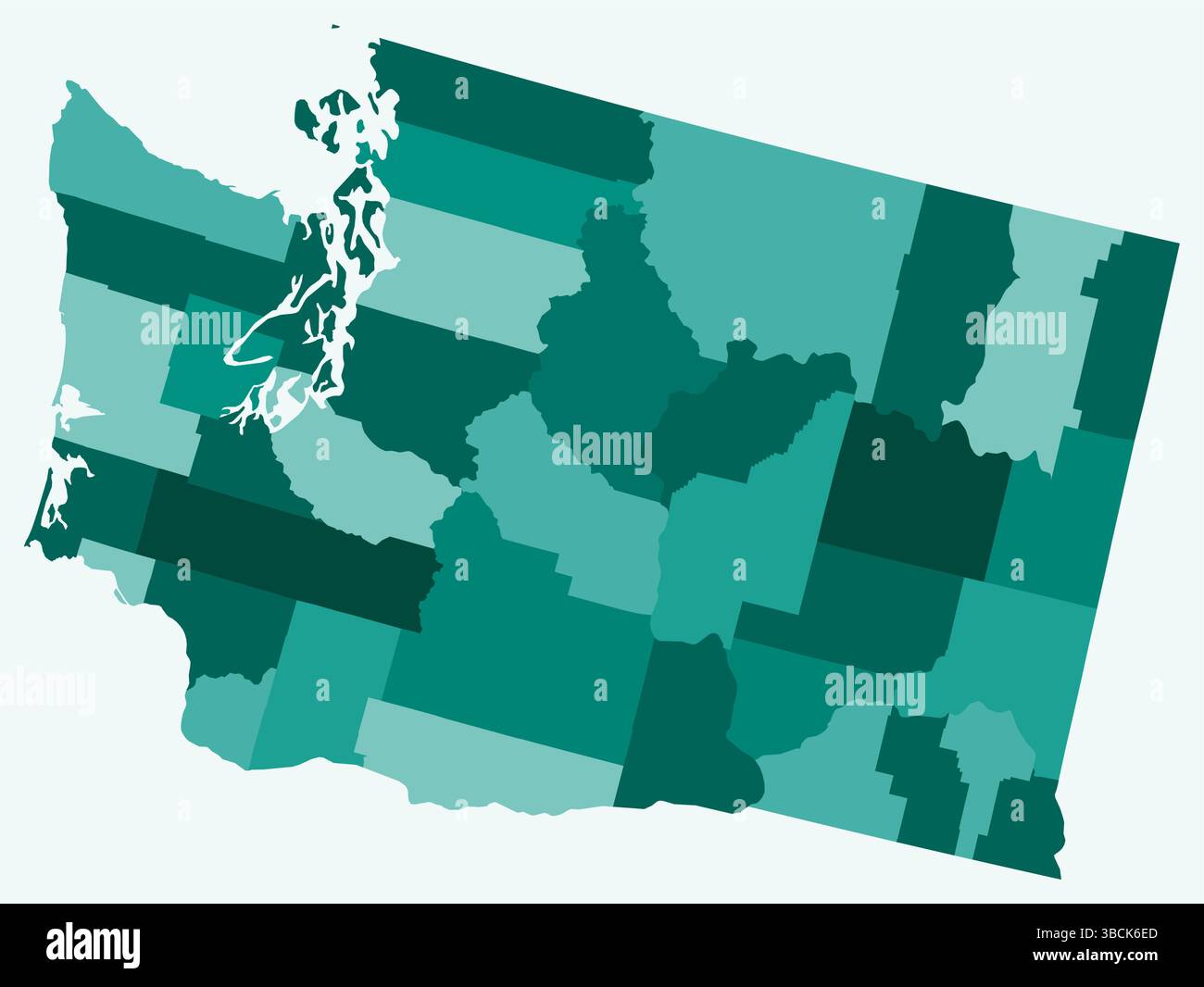 Map of Washington with counties. Just a simple state border map with ...