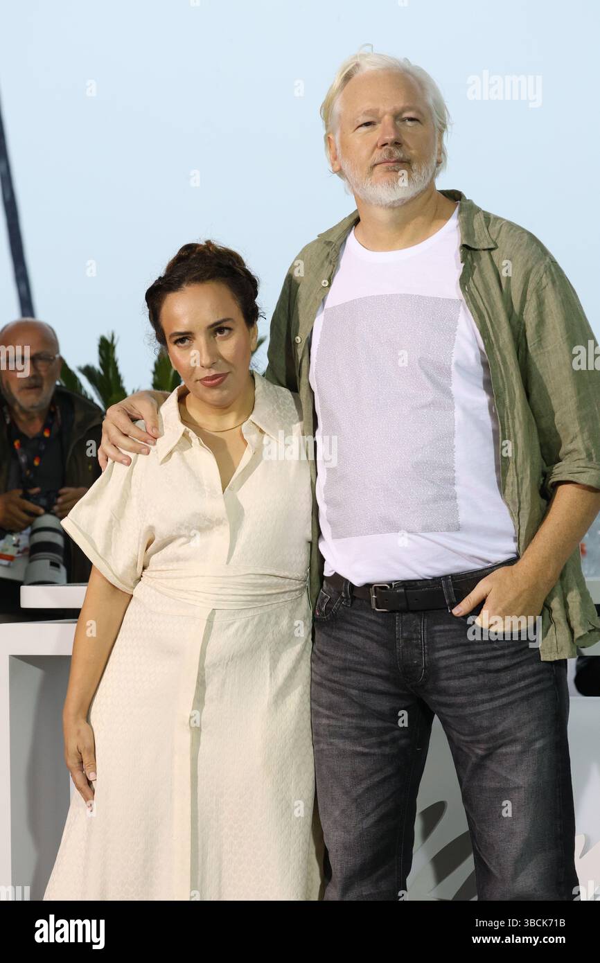 Cannes, France. 20th May, 2025. Stella Assange and Julian Assange ...
