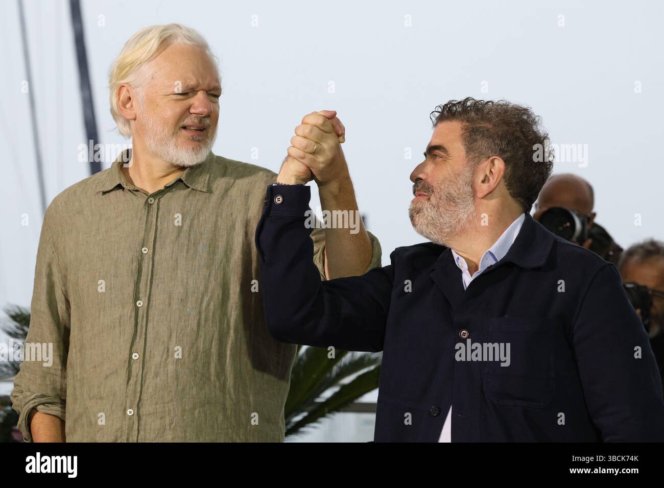Cannes, France. 20th May, 2025. Julian Assange and Eugene Jarecki ...