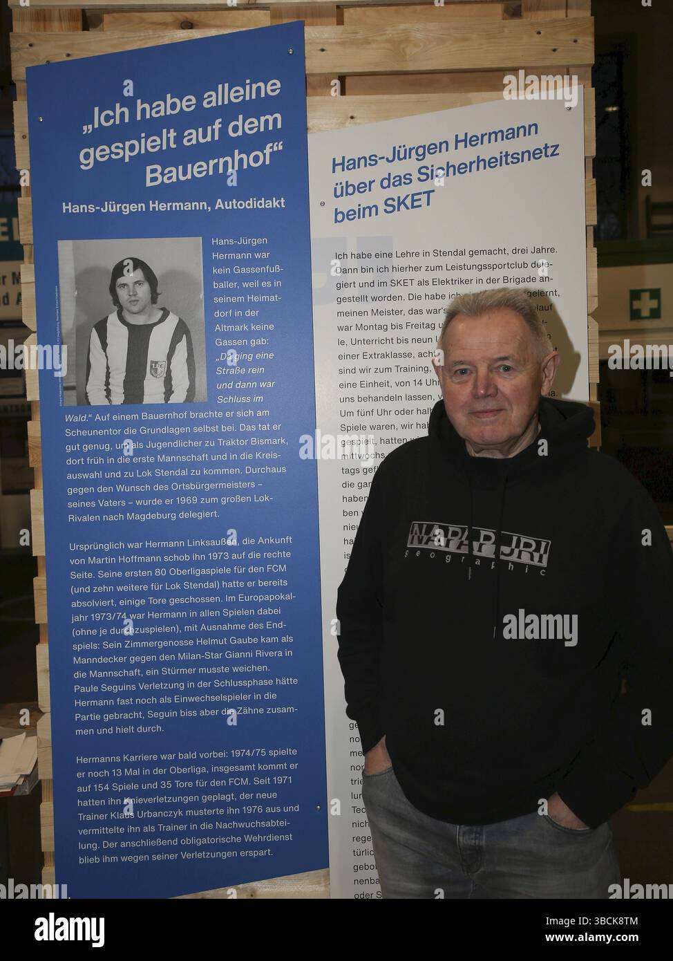 Former FCM player Hans-Juergen Hermann at the vernissage of the ...