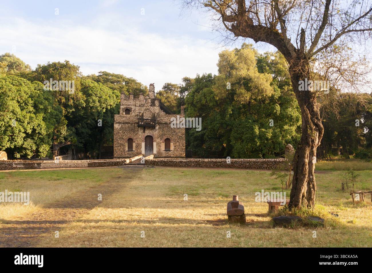 The moated castle of Emperor Fasilida in Gonder Stock Photo - Alamy