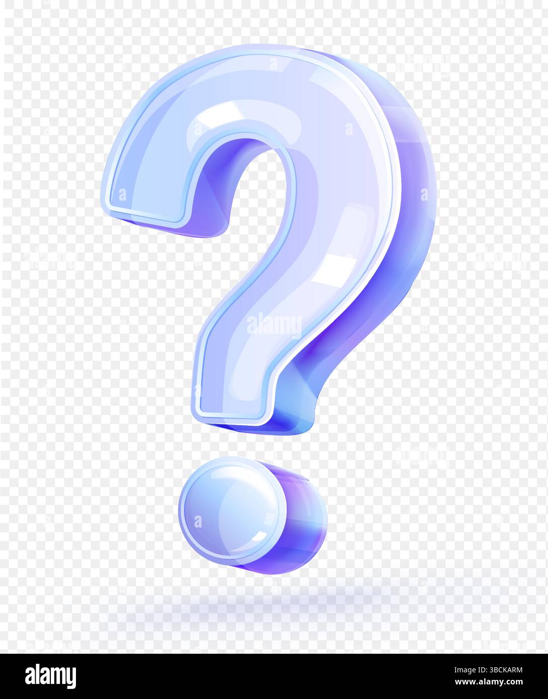 Question mark symbol. Icon or sign with glass texture. Frequently asked ...