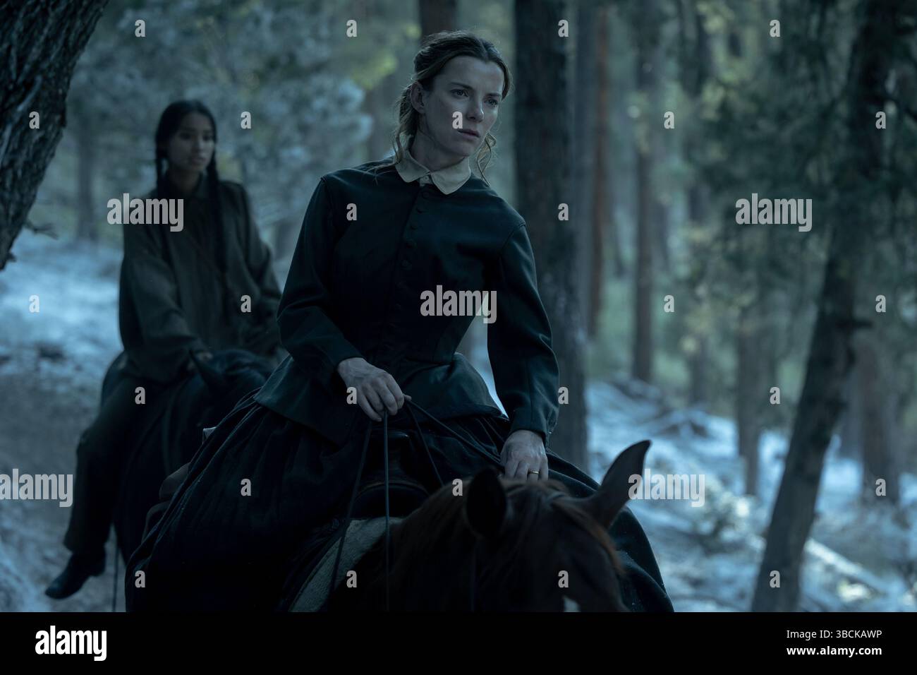Shawnee Pourier, Betty Gilpin, "American Primeval" (2025). Photo credit ...