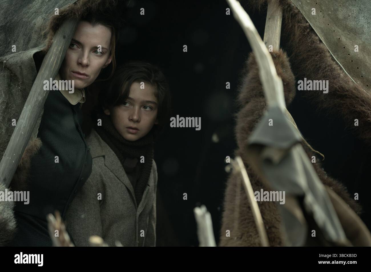 Betty Gilpin, Preston Mota, "American Primeval" (2025). Photo credit ...