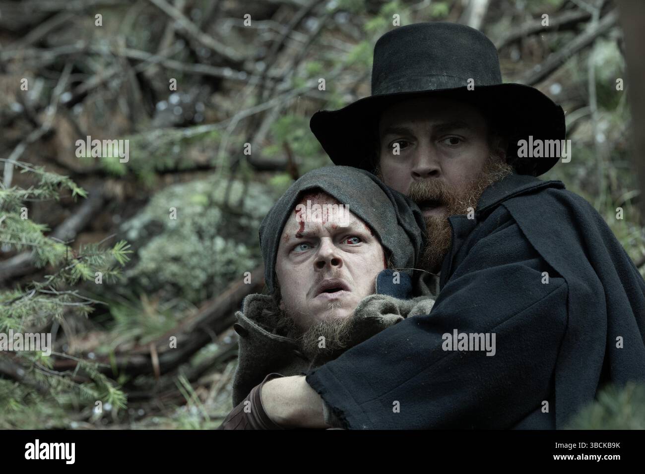 Dane DeHaan, Dominic Bogart, "American Primeval" (2025). Photo credit ...