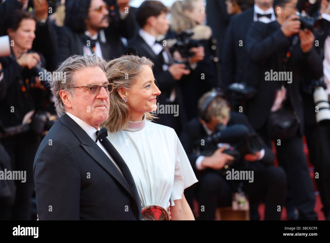 Cannes, France, 20th May, 2025. Daniel Auteuil and Jodie Foster arriving on the red carpet for A ...