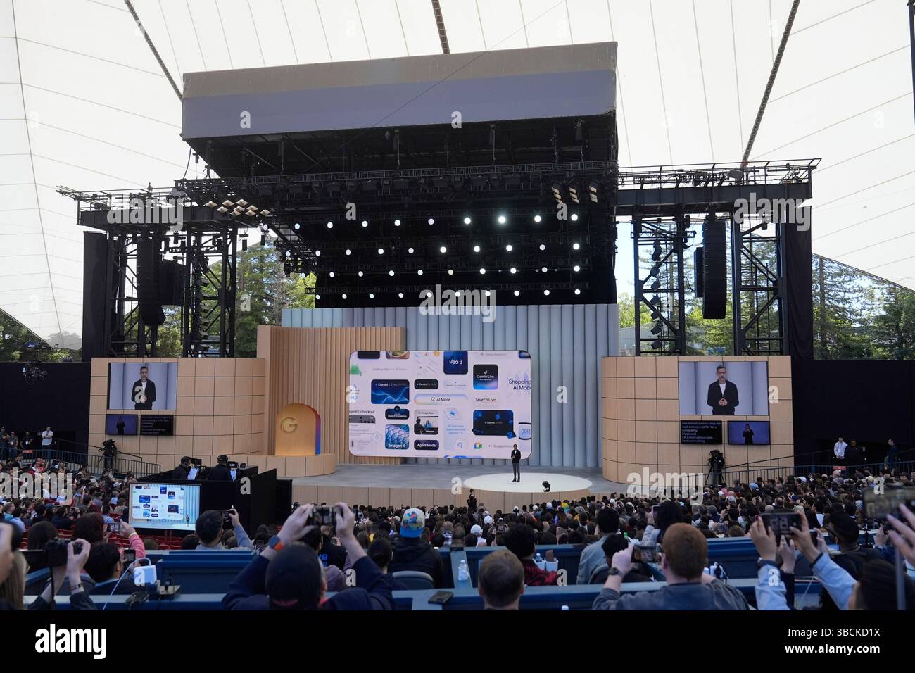 Alphabet CEO Sundar Pichai speaks at a Google I/O event in Mountain ...