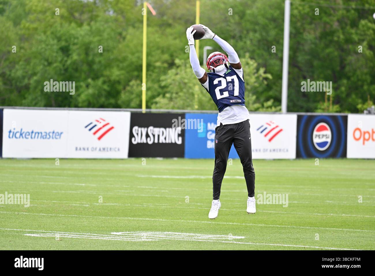 Gillette Stadium. 20th May, 2025. Massachusetts, USA; New England Patriots cornerback Marcellas ...