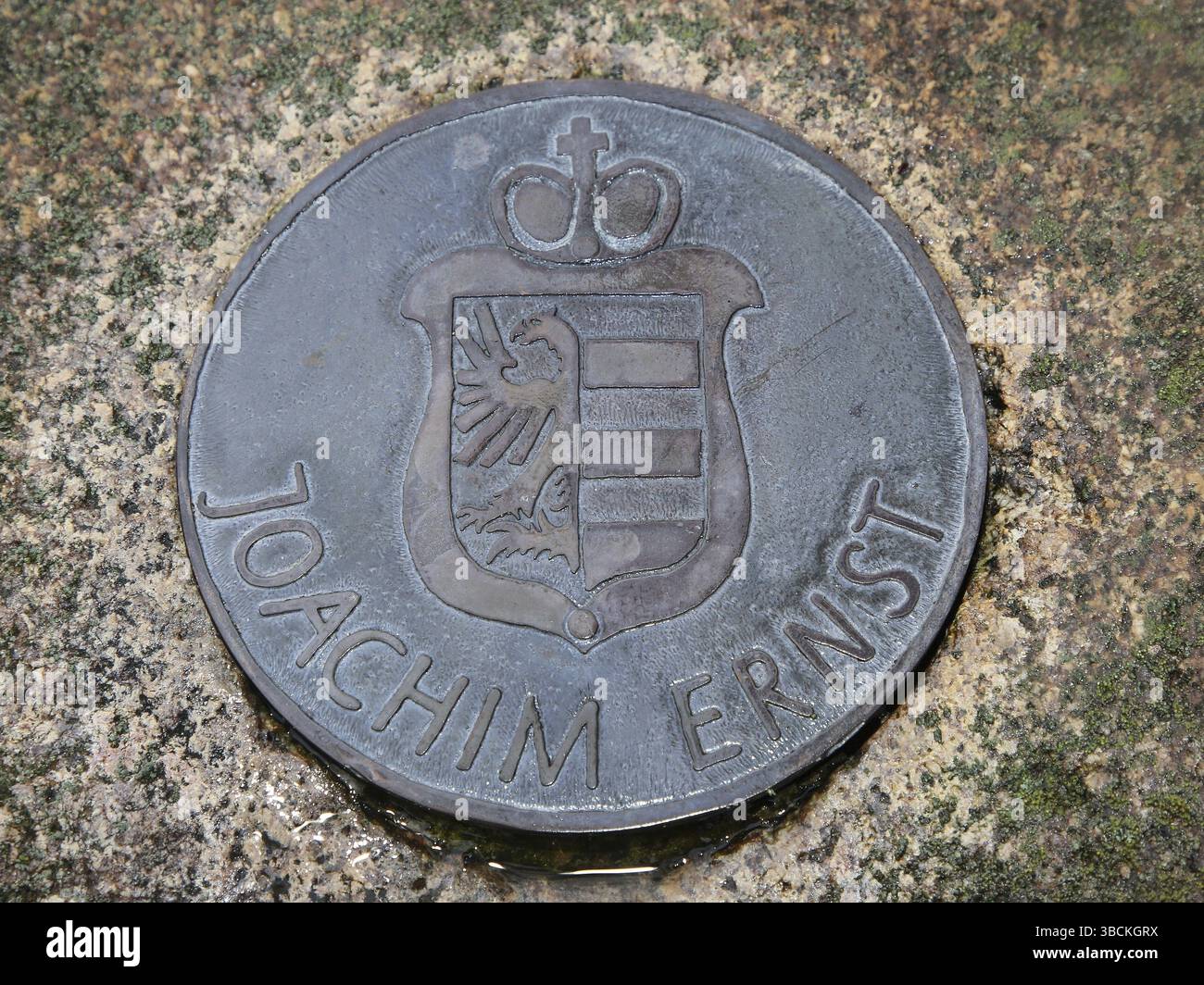 Memorial stone for Joachim Ernst von Anhalt at Ballenstedt Castle on 05 ...