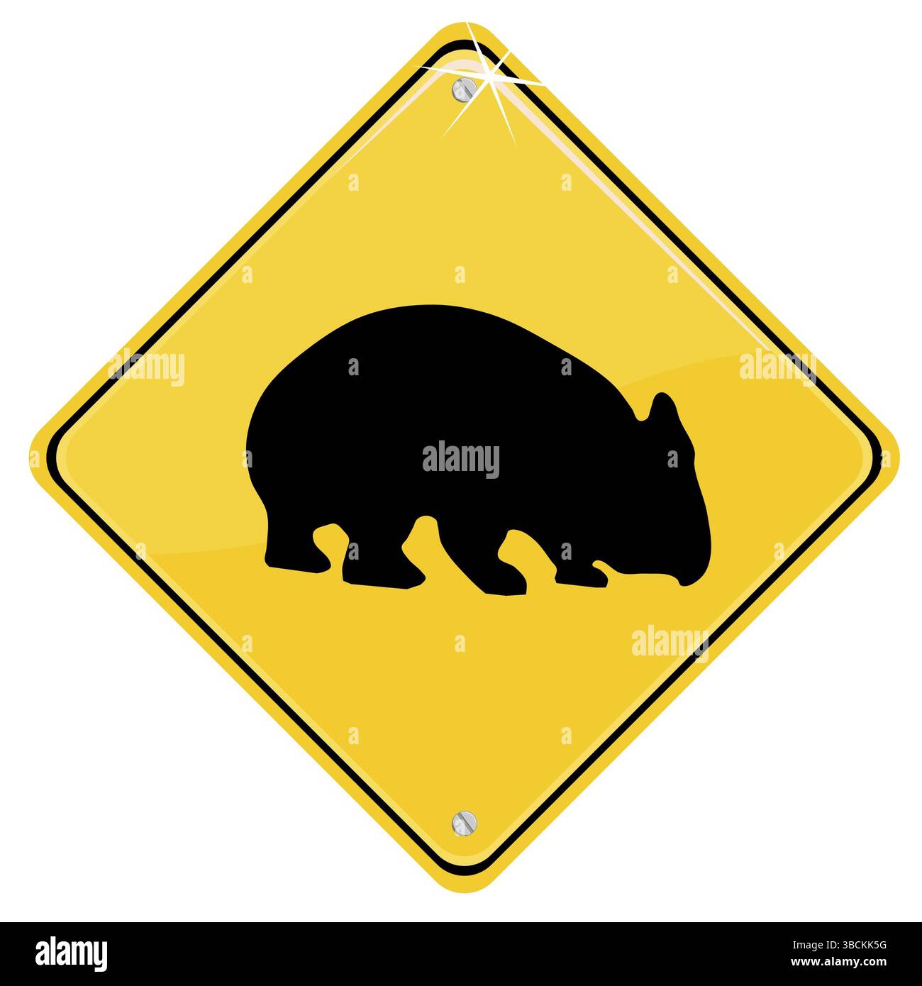 Traffic sign with a wombat Stock Photo - Alamy