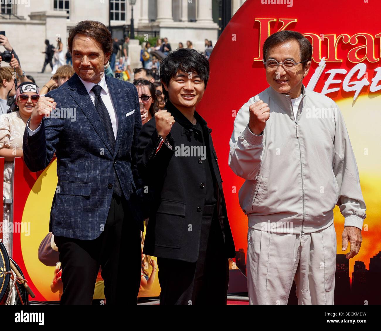 London, UK. 20th May, 2025. (From L R) Ralph Macchio, Ben Wang and ...