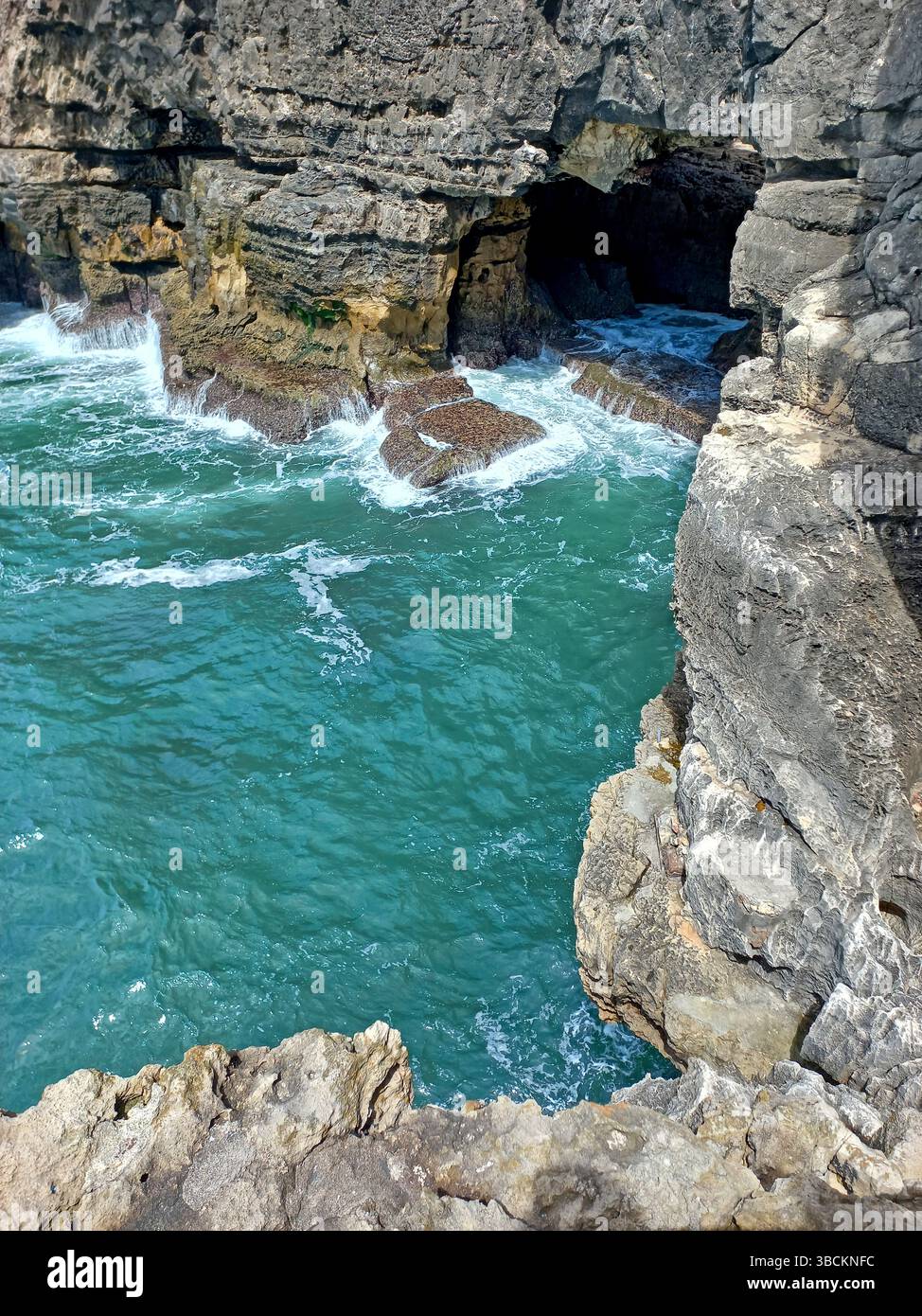 Iconic rock formations and sea caves of Boca do Inferno in Cascais ...