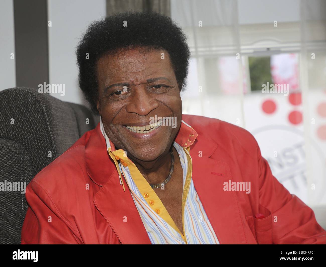 German pop singer Roberto Blanco visiting Magdeburg in his caravan ...