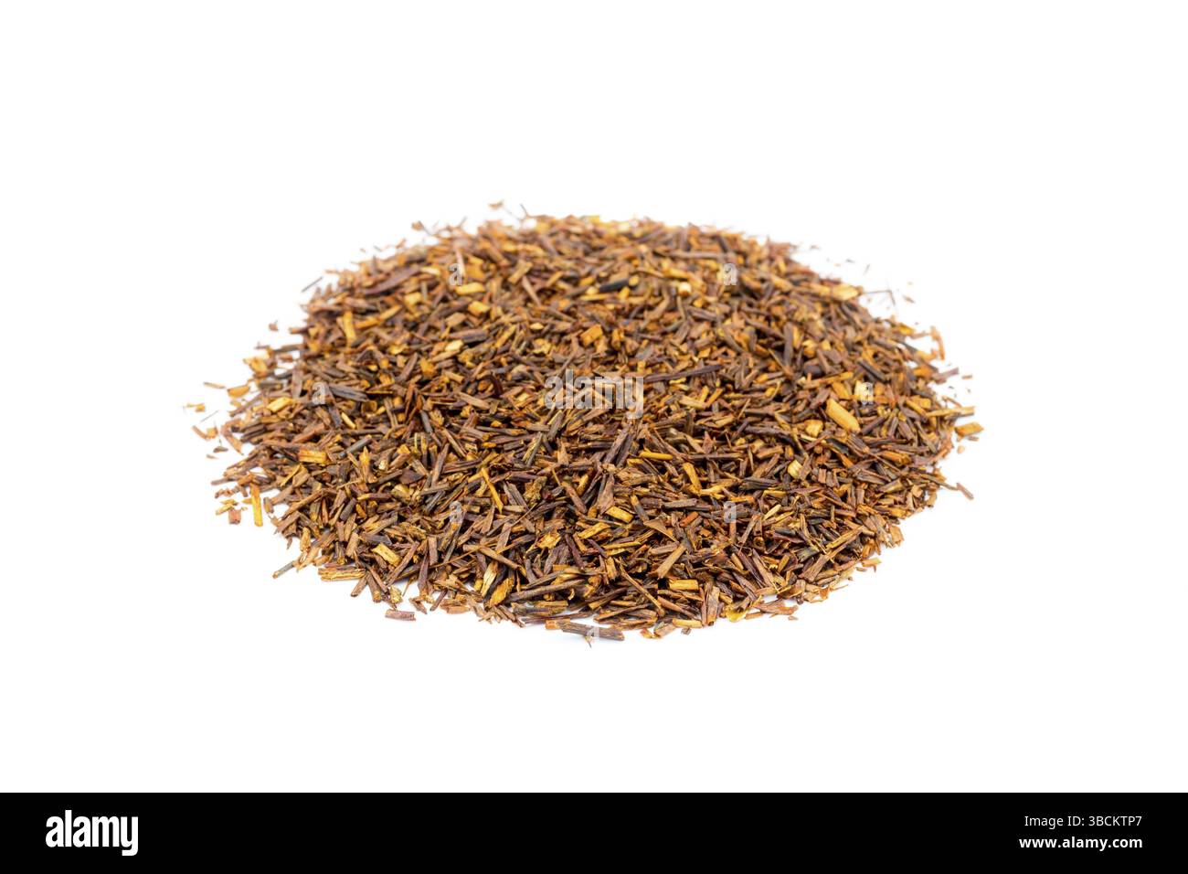 Pile of loose South African red tea or bush tea isolated on white ...