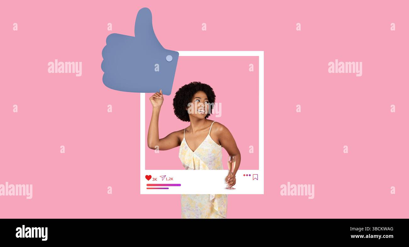 Engaging social media influencer sharing positive vibes online Stock ...