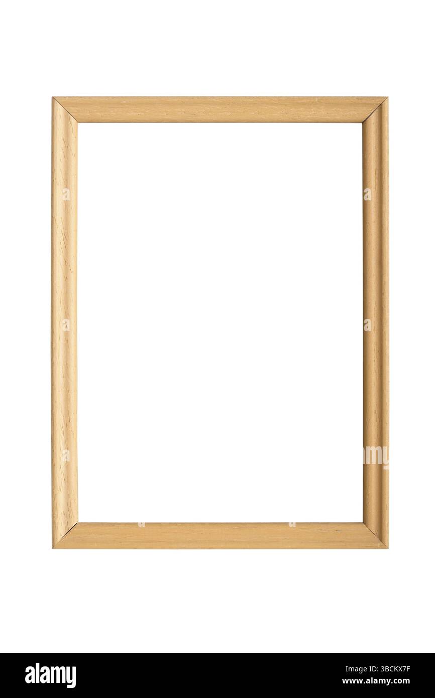 Simple wooden picture frame, isolated on white Stock Photo - Alamy