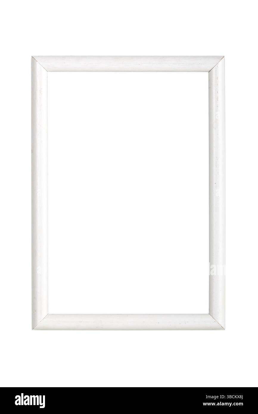 Simple white wooden picture frame, isolated on white Stock Photo - Alamy