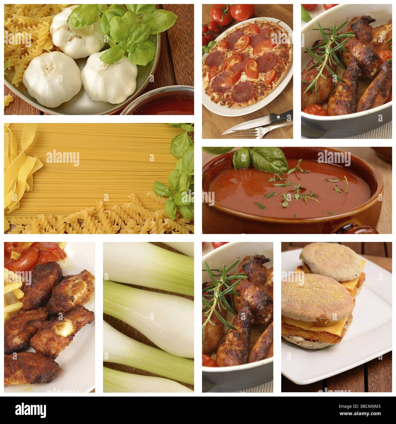 Collage of different food menu images Stock Photo - Alamy