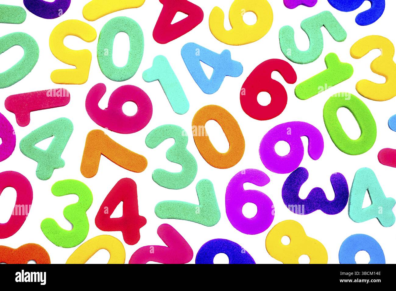 A mix of different single digit numbers from zero to nine, of different ...