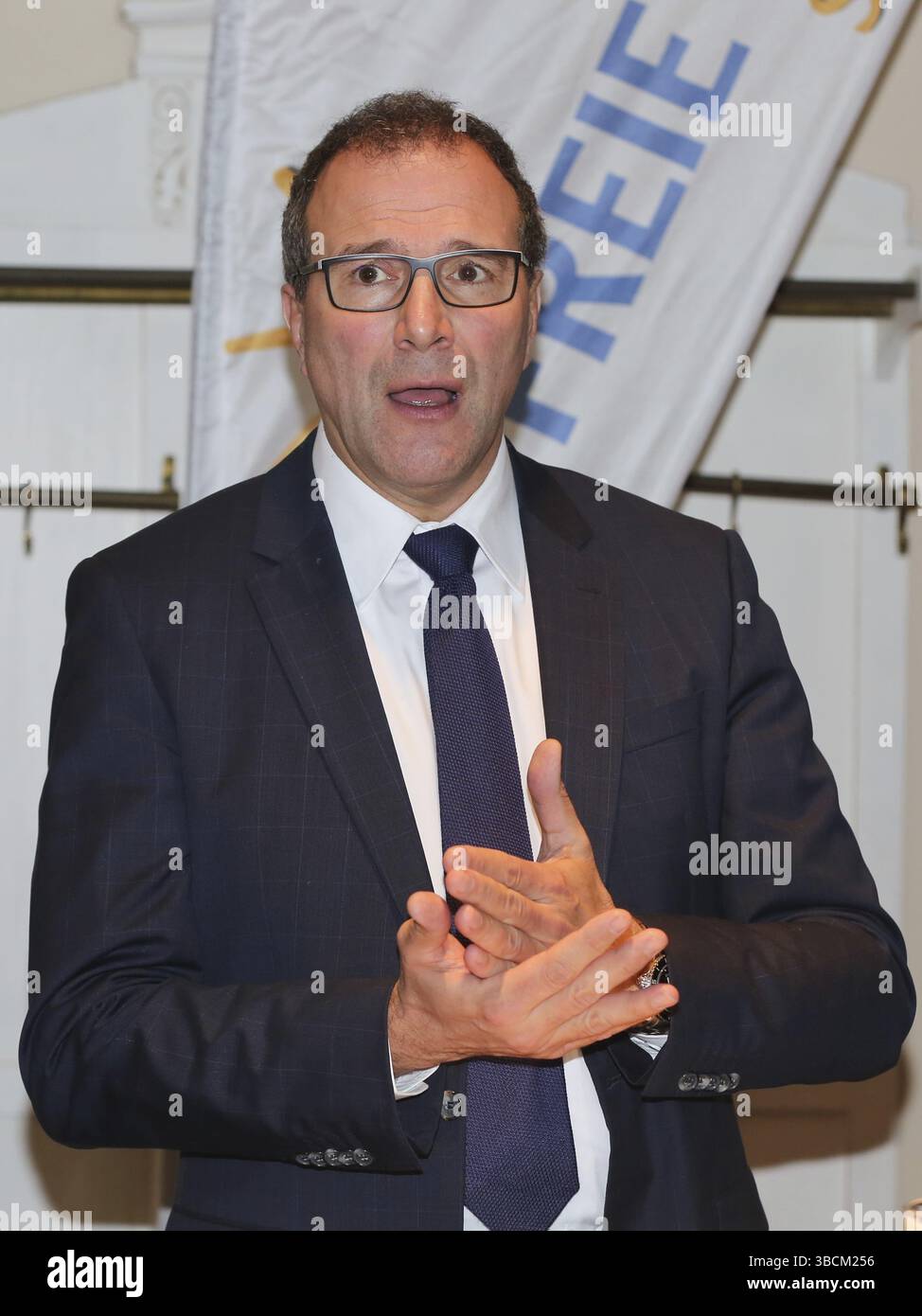 German lawyer and politician Alexander Hold Party Free Voters visiting ...