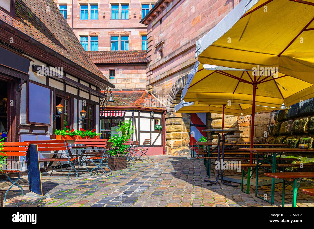 Nuremberg city historical center Craftsmen's Courtyard medieval village ...