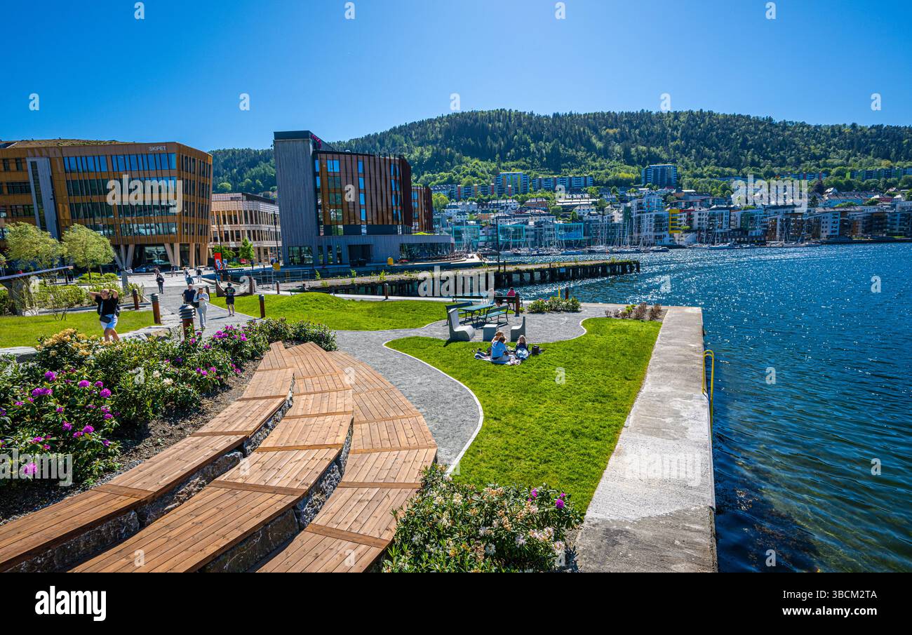 Veftsparken, a small, new park in Bergen at the inner part of ...