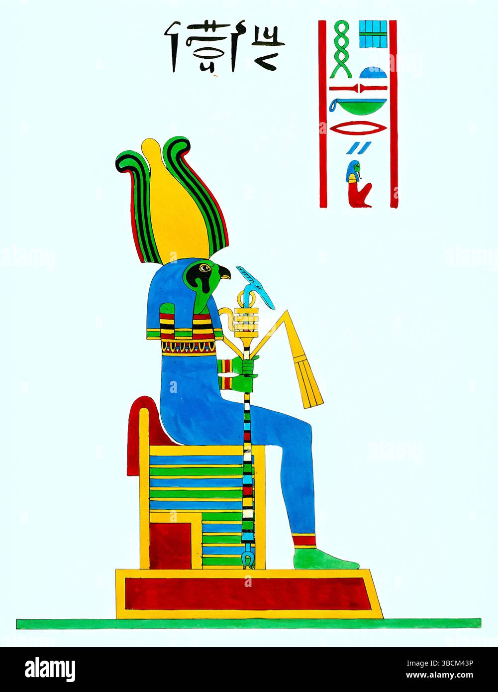 Detailed 19th-century illustration of Ptah-Sokar, combined creator and ...