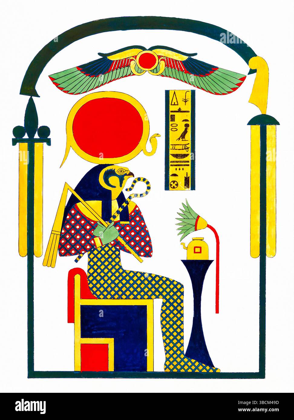 Illustration of the god Atum from Pantheon Egyptien, 19th century ...