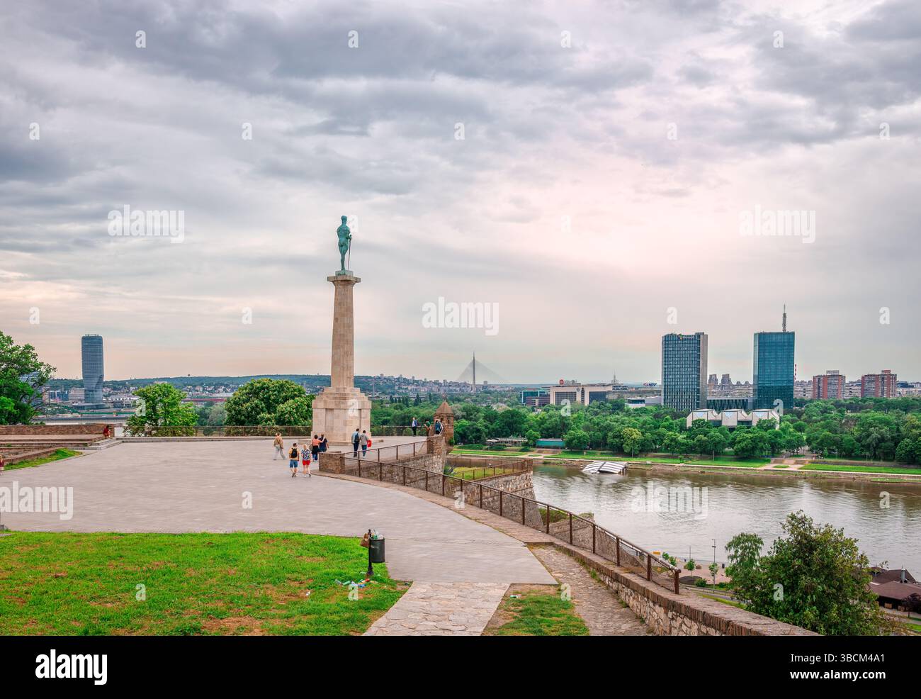 The Victor monument in the Upper Town of the Belgrade Fortress, with ...