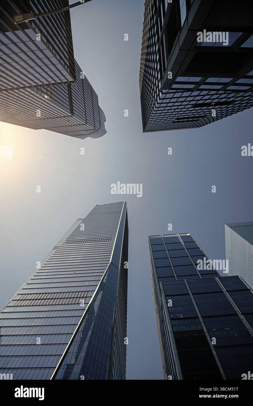 City architecture. Architecture of modern office building. Perspective ...